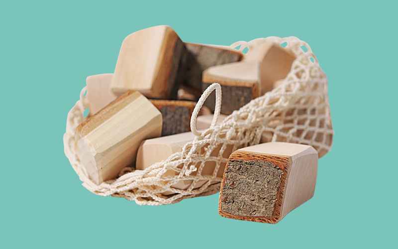 Grimms Bark Building Blocks | Natural wooden blocks with bark ...