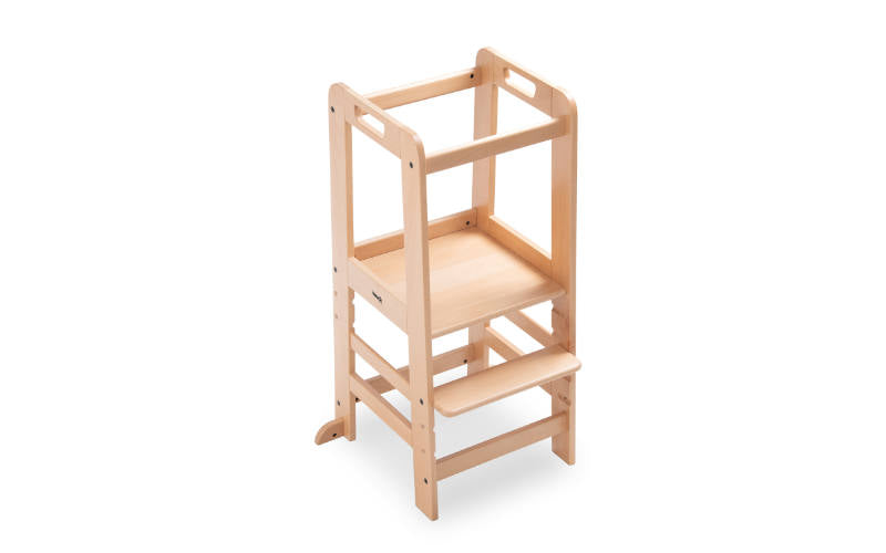 Montessori wooden learning tower | Hauck Learn N Explore natural wood