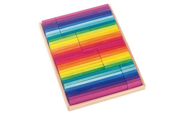Nic Rainbow wooden building blocks 64 pieces | Wooden construction kit
